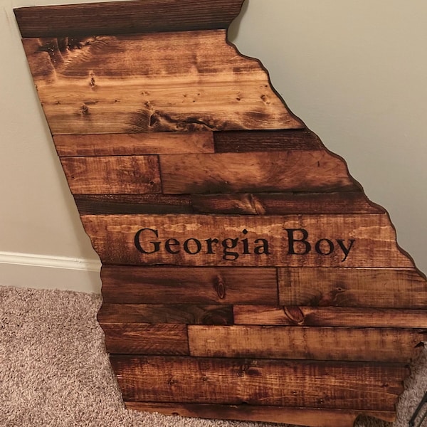 State Sign Wooden Home State Wall Art Wood State Cutout Rustic State ...