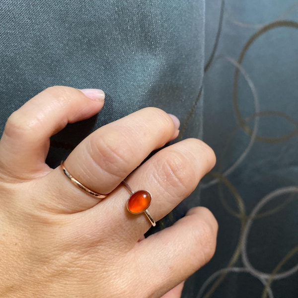 Ruby Ring/ 14k Gold Filled Stacking Ruby Ring/ Stackable/ Silver Ruby Ring/ Dainty Ring ...