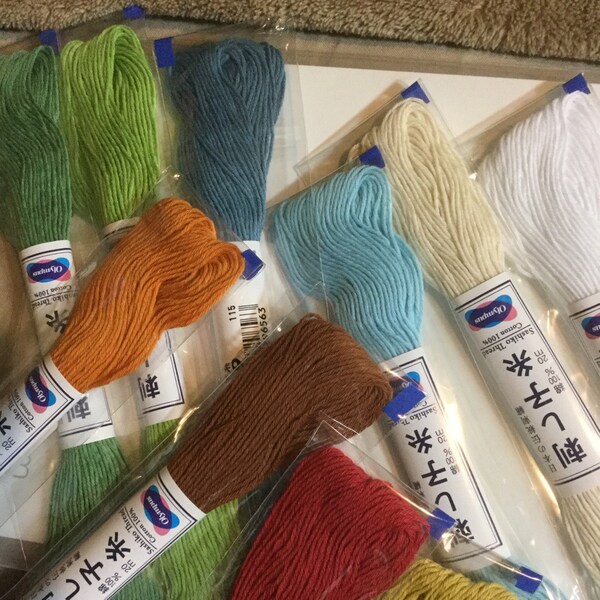 Olympus Sashiko Thread Set | Japanese Sashiko Cotton Thread Collection ...