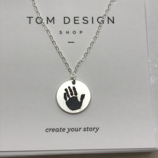 Actual Handprint Necklace - Handprint Jewelry, Handprint Necklace ...