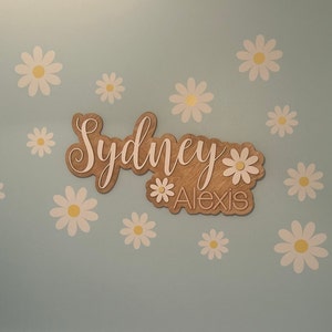 Daisy Name Sign, Nursery Name Sign, Daisy Nursery Decor, Name Sign for ...
