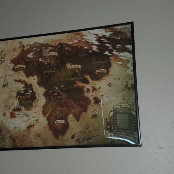 FFXIV Eorzea Map Matte Poster Gaming Wall Art - Etsy