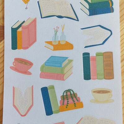 Books / Bookish Stickersheet // Bullet Journal Book Stickers, Cute BUJO ...