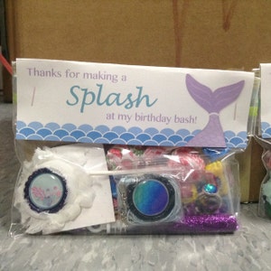 Mermaid Birthday Bag Toppers, DIY Editable Treat Bag Labels, INSTANT ...