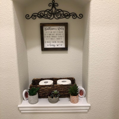 Bathroom Rules Rustic Farmhouse Wood Sign, Funny Humor Frame - Etsy