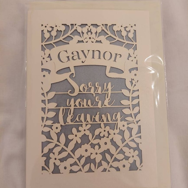 Personalised Leaving Card, Papercut Sorry You're Leaving Card, Sku ...