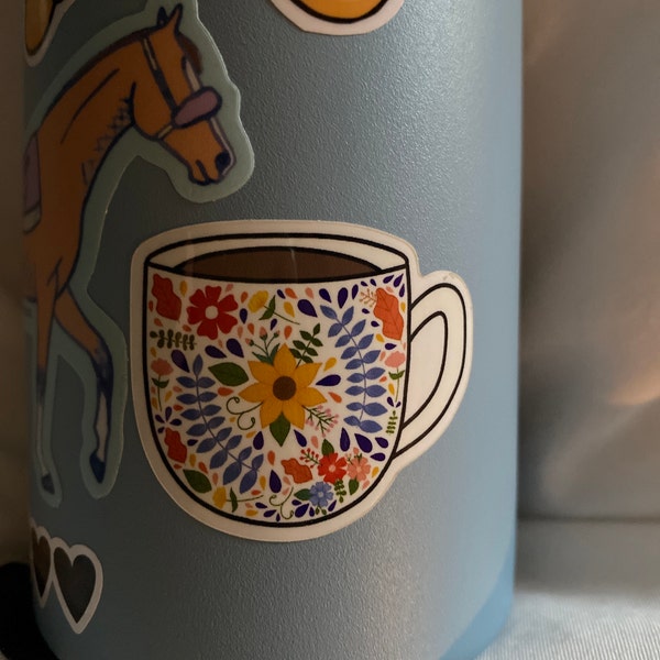Coffee Cup Sticker | Stickers for Hydroflask | Laptop Sticker | Gift ...