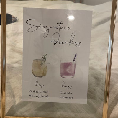 Signature Drink Sign Template Printable Signature Cocktail Sign Menu ...