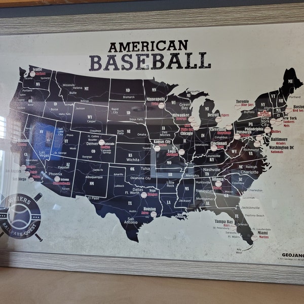 Baseball Stadium Map - Baseball Park Poster Map - Ballparks Sports Map ...