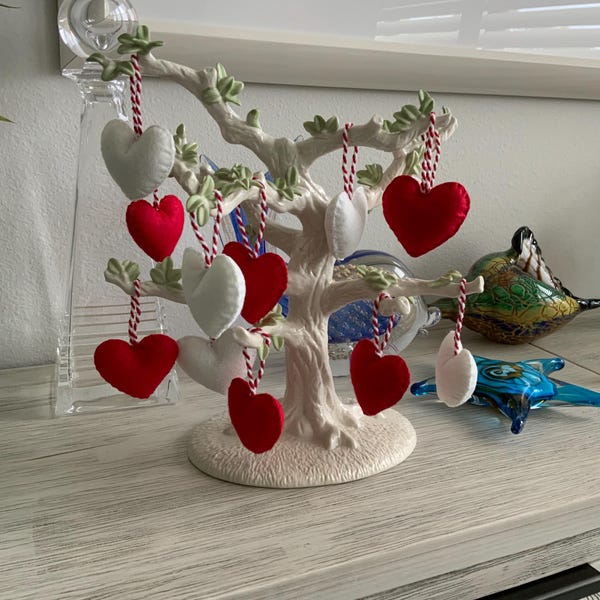 Hanging Heart Tree Decor Felt Stuffed Ornament, Mother & Valentine Gift ...