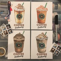 Coffee Love Postcard Set 4 Postcards 130 Thick Cardstock Coffee Break ...