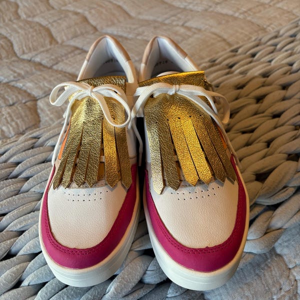 Leather Shoe Kilties FRINGE GOLD - Etsy