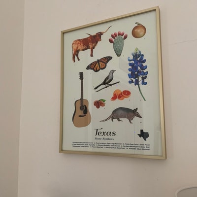 Texas State Symbols Typology Poster, Texas Wall Art, Texas Home Decor ...