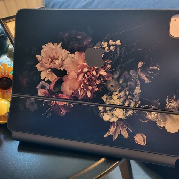 Dark Floral Aesthetics iPad Magic Keyboard Skin | Premium Artistic ...