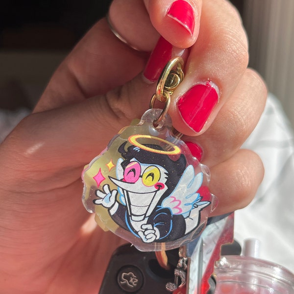 Spamton Deltarune Angel Glitter Keychain Epoxy Charm 1.5in. - Etsy Canada