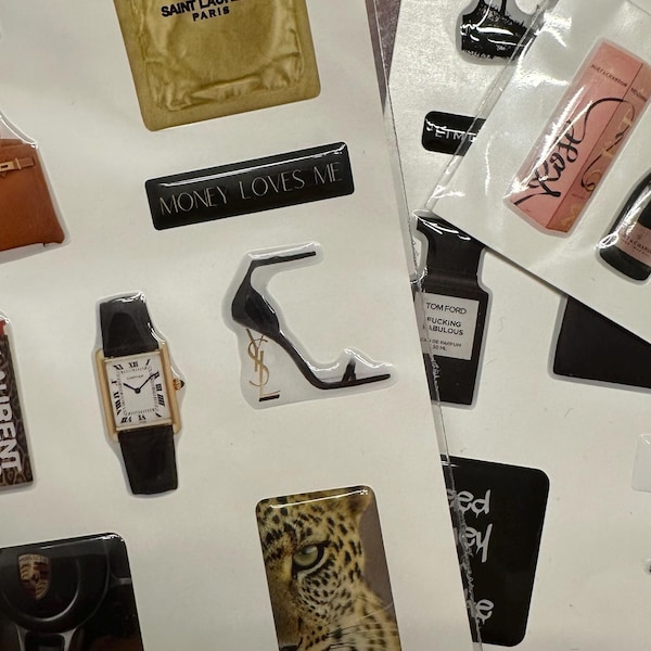 3D Stickers "black Edition" Set of 8 Stickers - Etsy