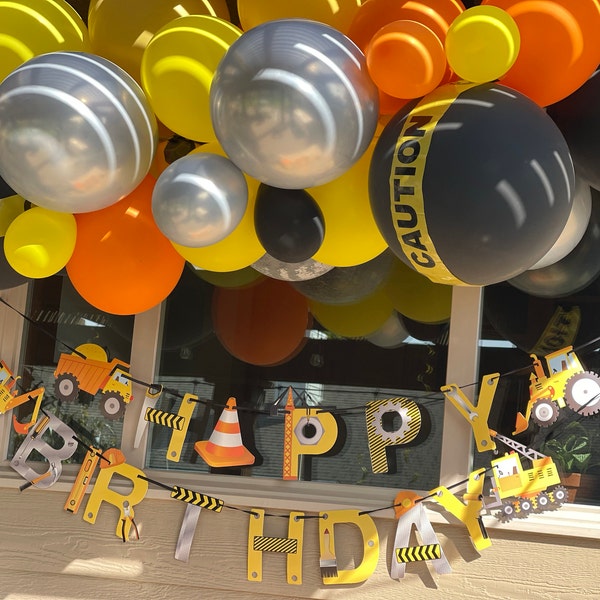 Construction Balloon Garland Kit | Construction Balloon Arch | Shades ...