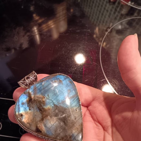 Blue Flash Labradorite Gemstone Handmade 925 Sterling Silver Bracelet ...