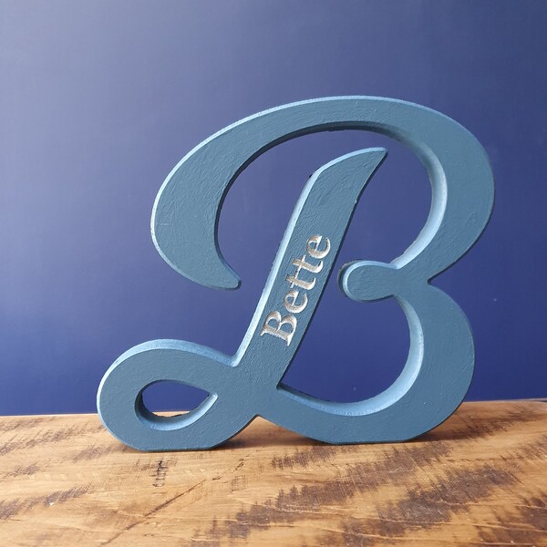 Engraved Personalised Wooden Letters - Blank Script MDF Letters - 200mm ...