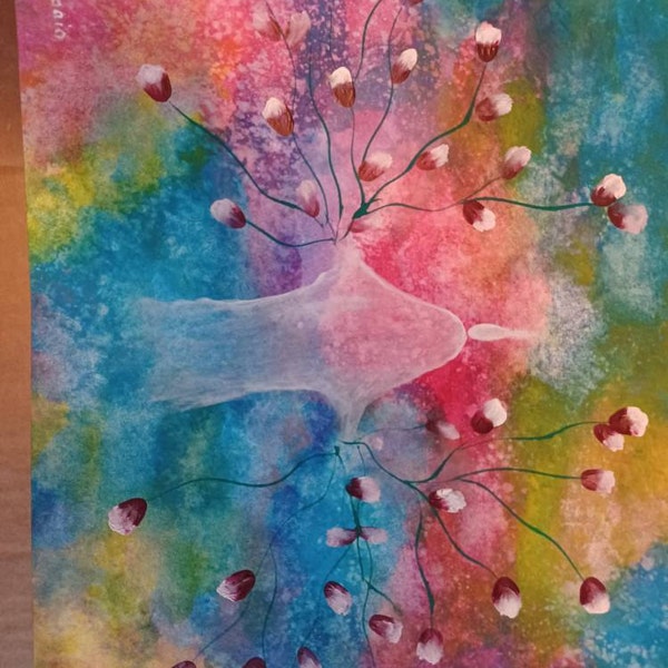 Original Painting on Paper, Original Unique Acrylic Painting, Handmade ...