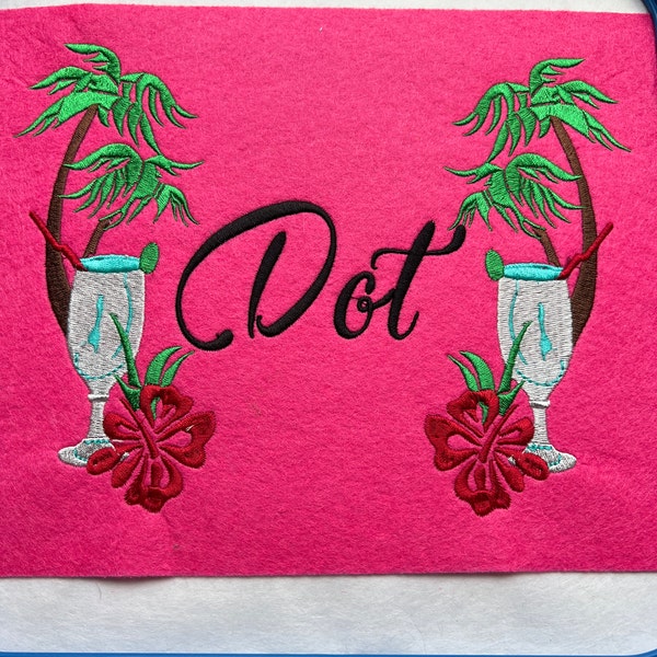 Tropical Font Frame Monogram Embroidery Design - Font Not Included ...