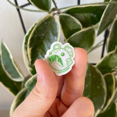 Tiny Angler Fish Glow Sticker Anglerfish, Spooky, Ghost, Halloween ...