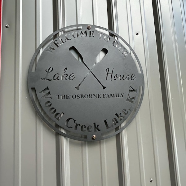 Lakehouse Metal Sign-metal Wall Art-lakehouse Sign-metal Words-lake ...