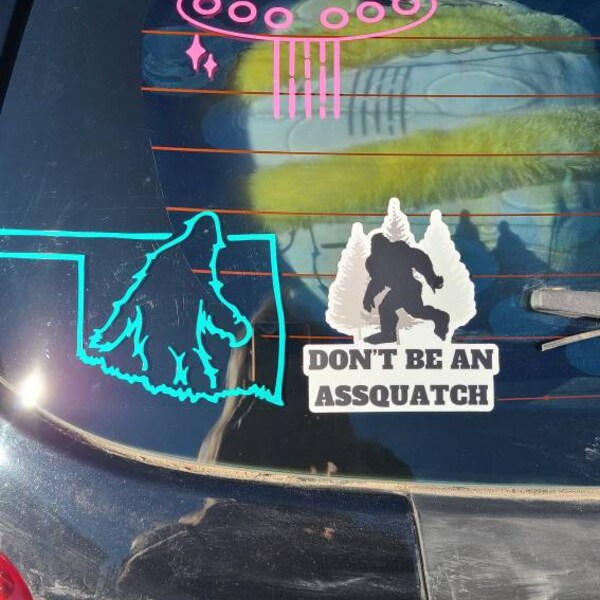 Bigfoot Vinyl Sticker, Don't Be an Assquatch Sasquatch, Decal for Car ...