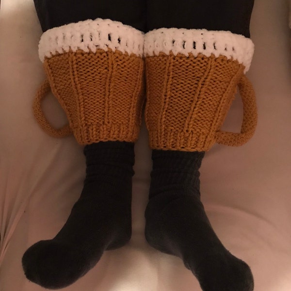 Crochet Beer Mug Socks: Novelty Oktoberfest Leg Warmers - Etsy