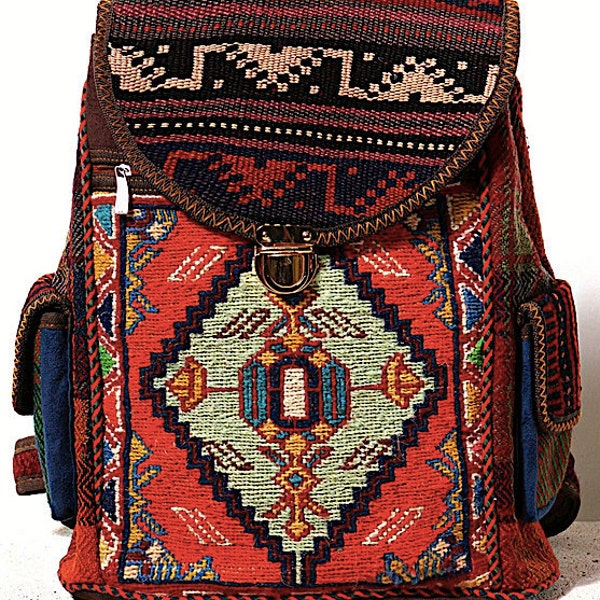 HANDMADE TRADITIONAL SCORPION Motif Anatolian Kilim Bag, Rug Shoulder ...