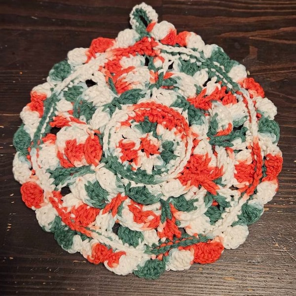 Crochet Potholder Pattern: Round Hot Pad Trivet (digital PDF Download ...