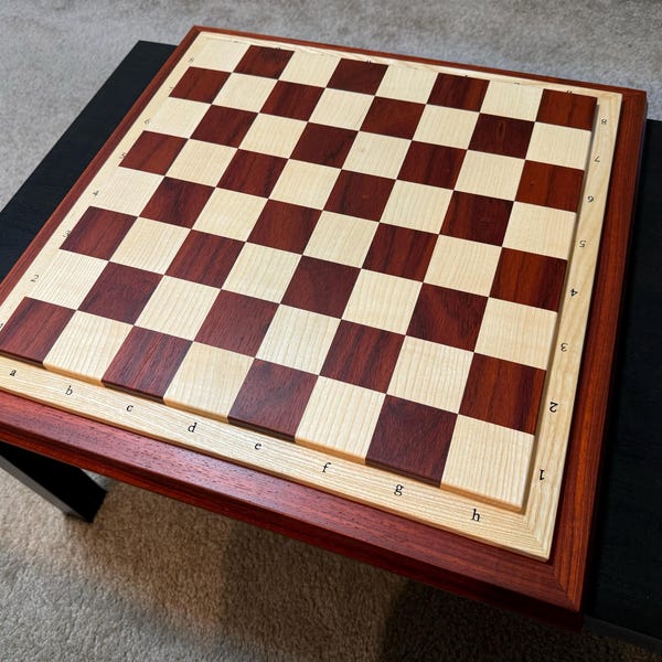 Red Wood Chess Board, Padauk and Chestnut Hardwood Chessboard - Etsy