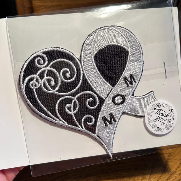 Head and Throat Cancer Awareness Heart Ribbon, Motorcycle Patch, Biker ...