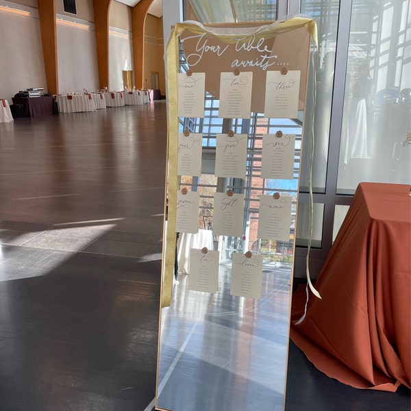 Minimal Table Seating Chart Card Template, Simple Seating Chart ...