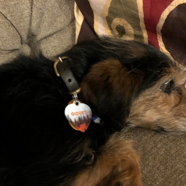 Forest Dog Tag Custom Pet Dog Tag Personalized Dog Tag Purple Forest ...