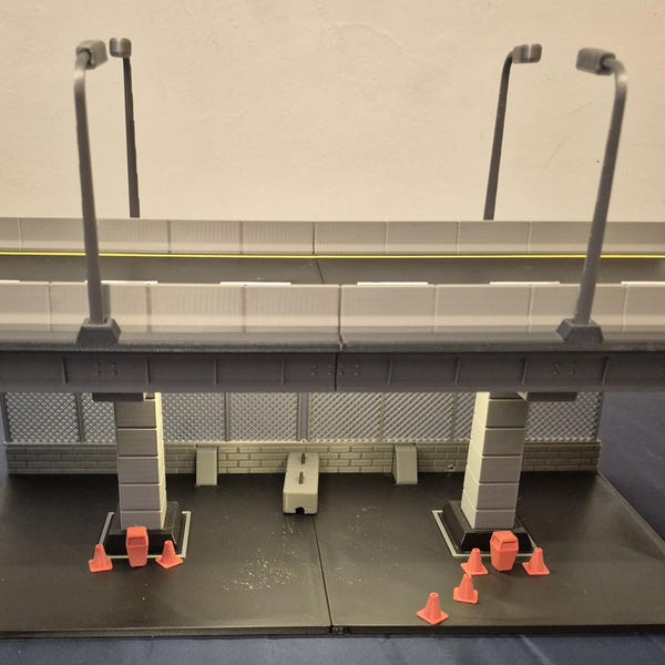 1/64 Scale Model Car Diorama: LED Highway Overpass - 3D Printed - Etsy