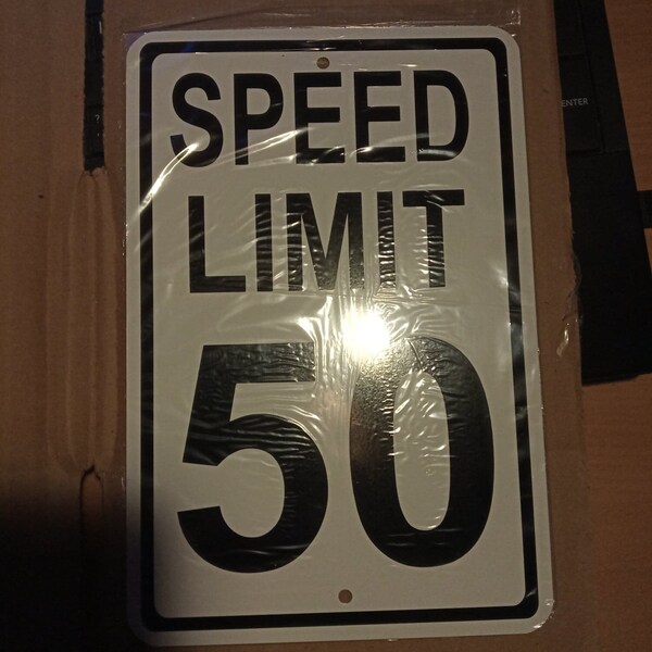 Speed Limit 50 Metal Street Traffic Sign NEW 50MPH 50th Birthday Party ...