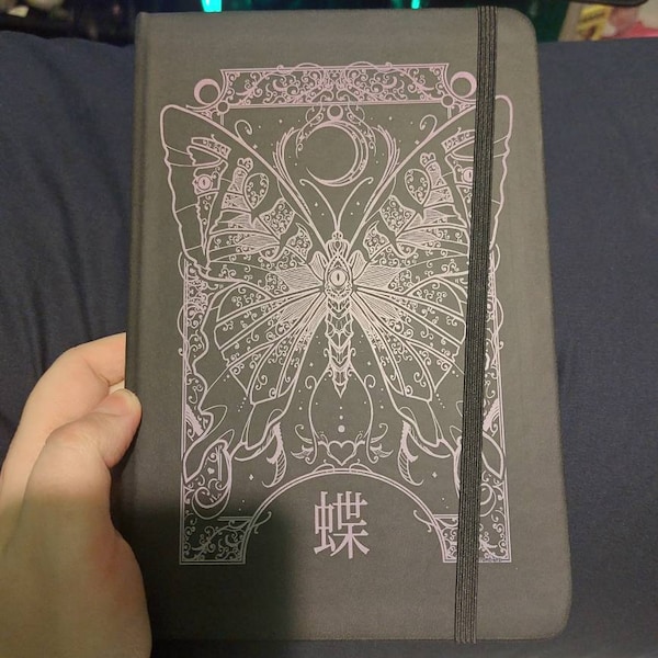 Cryptic Butterfly Black A5 Hard Cover Notebook - Etsy