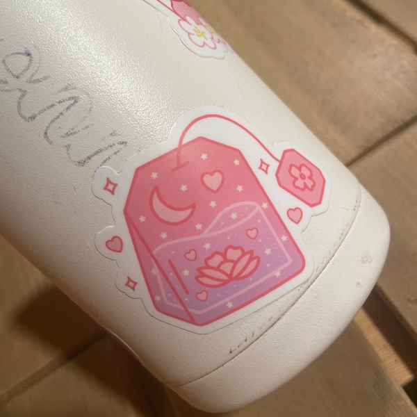 Tea Bag Cute Aesthetic Vinyl Sticker - Etsy