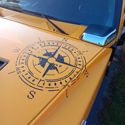Vinyl Distressed Style Compass Hood Decal Window Decal Fits Jeep ...
