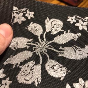 Rat King Silver Screen Print Fabric Patch 8x8cm Goth, Rat Lover Gift ...