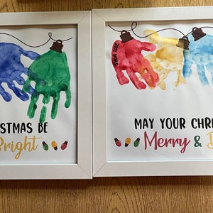 Handprint Christmas Lights, Kids Crafts, Merry & Bright, Printable ...
