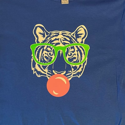 Tiger Svg, Tiger With Glasses Bubble Gum, Cricut, Funny Wild Animal ...