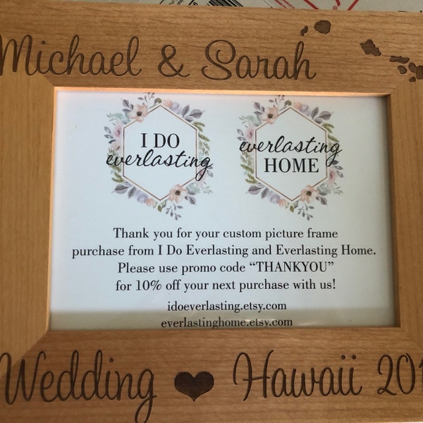 Personalized Hawaii Honeymoon Picture Frame, Custom Wedding Gift ...