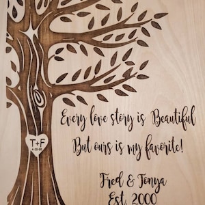 Tree With Carved Heart SVG, Initials Tree SVG, Silhouette Cameo, Cricut ...