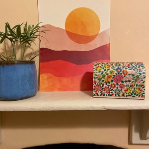 Retro Desert Sunset Print 70s Colour Blocking Mid Century - Etsy