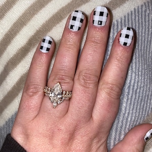 White Buffalo Check Nail Wraps 100% Nail Polish Stickers Nail - Etsy