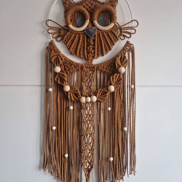 TUTORIAL PDF for Macrame Owl| Step by Step Guide| Cute Wall Hanging ...