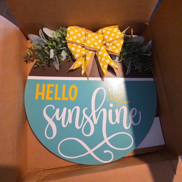 Summer Front Door Decor | Hello Sunshine | Summer Door Hanger | Summer ...