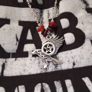 Celtic Pagan Morrigan Flying Crow Raven W Pentacle Dblsided W | Etsy